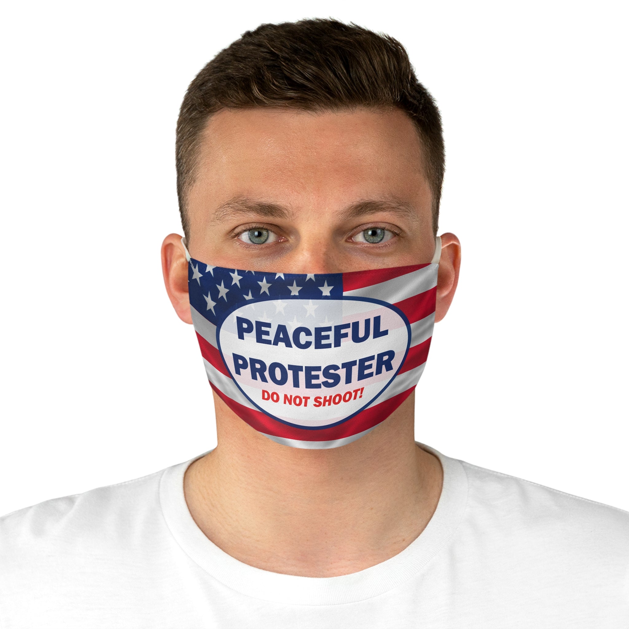 Peaceful Protester Face Mask - "Do Not Shoot" American Flag Protective ...