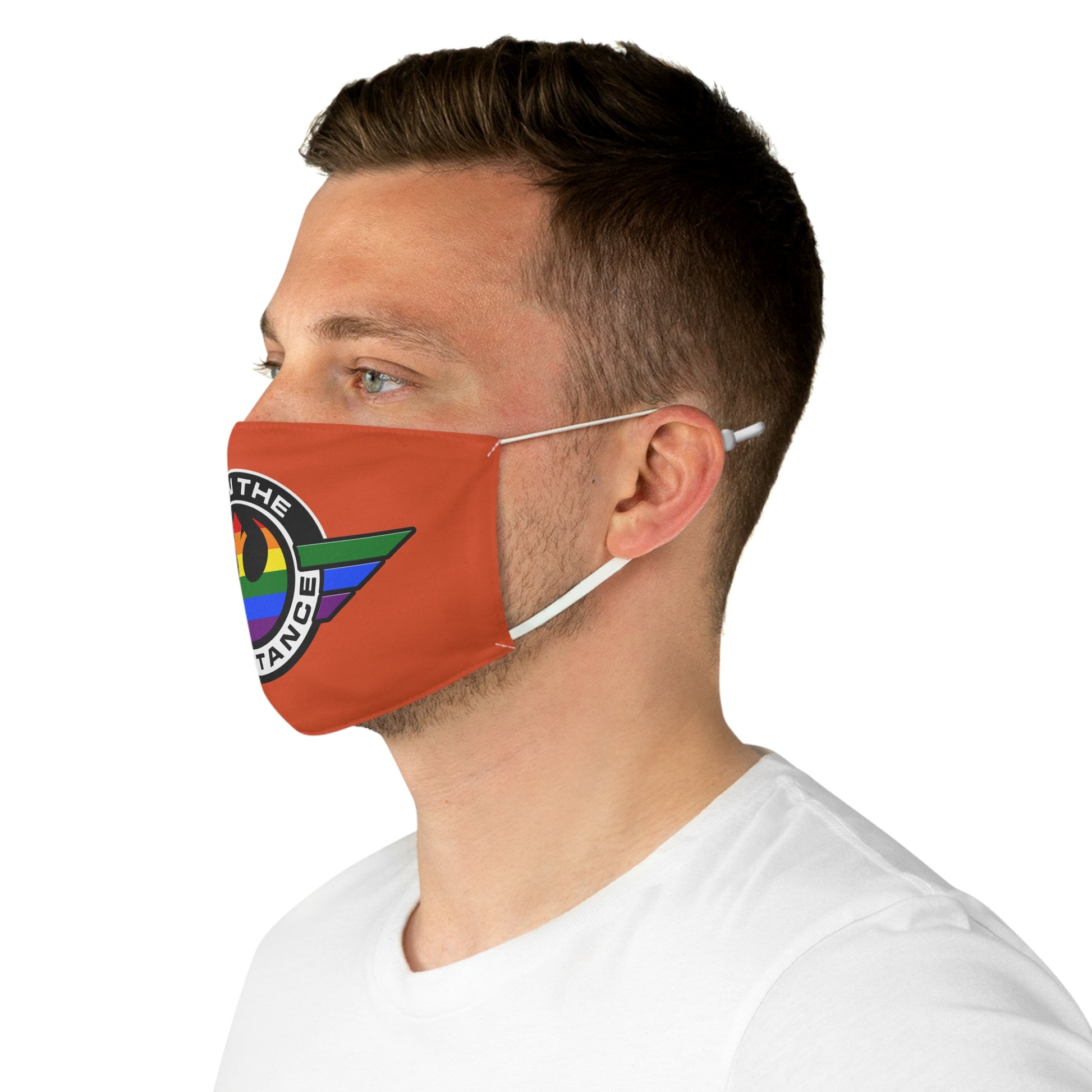 Join The Resistance Rainbow Face Mask — Pride Rebel Emblem Cotton Mask ...