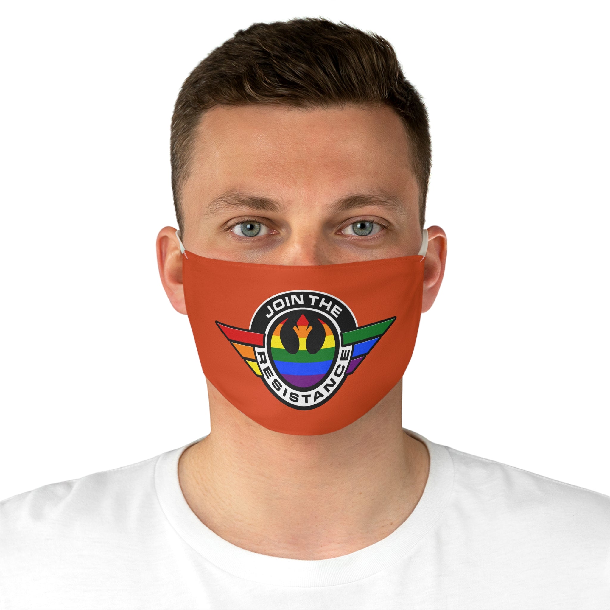 Join The Resistance Rainbow Face Mask — Pride Rebel Emblem Cotton Mask ...
